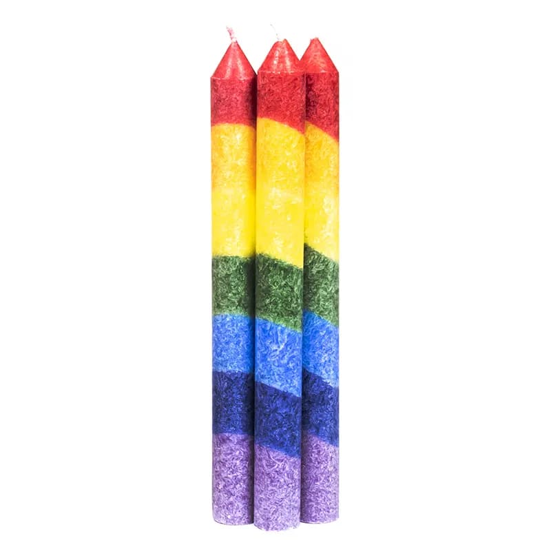 Candela Arcobaleno da tavola alla Stearina - Non profumata ...